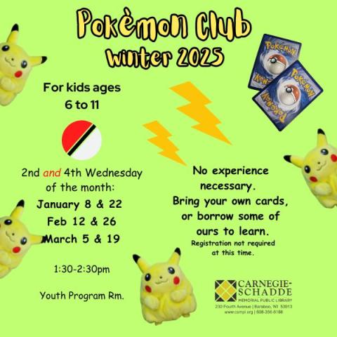 Upcoming Events | Carnegie-Schadde Memorial Public Library